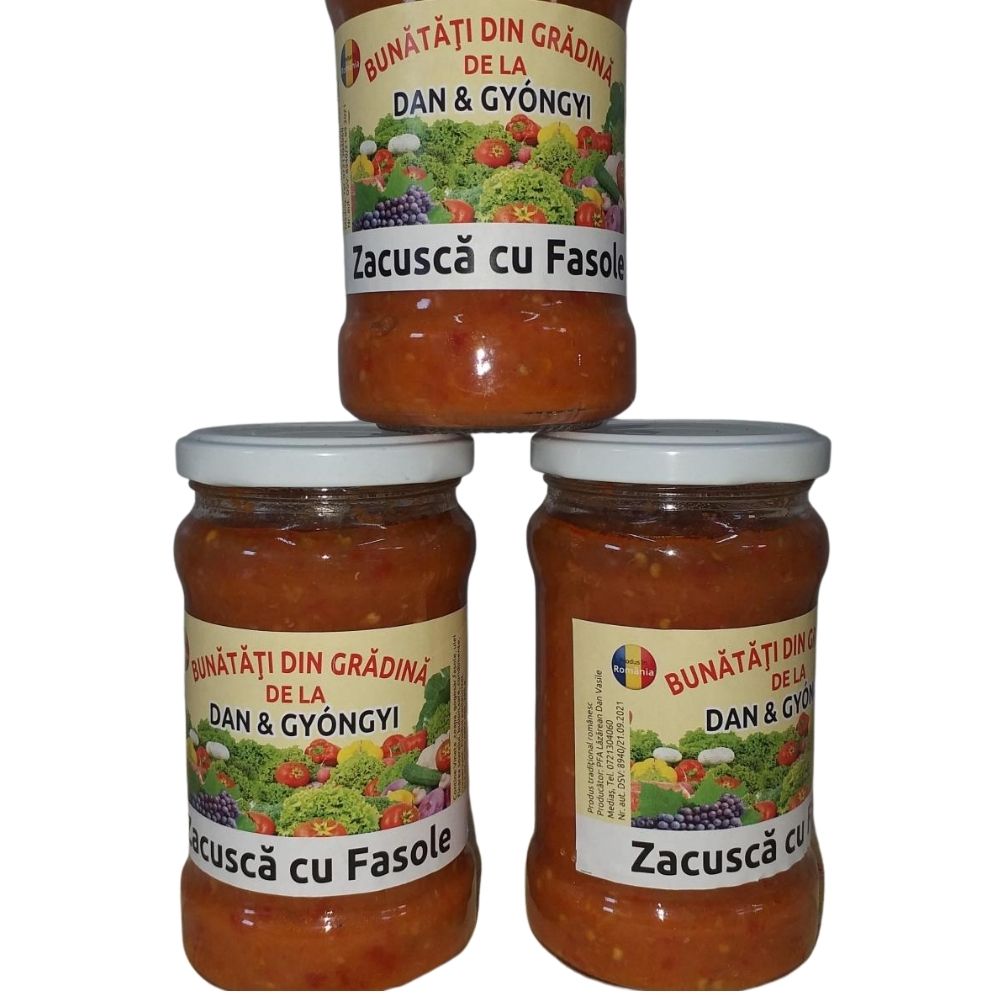 Zacusca cu fasole boabe – 285g – Bunatati din gradina de la Dan & Gyongyi
